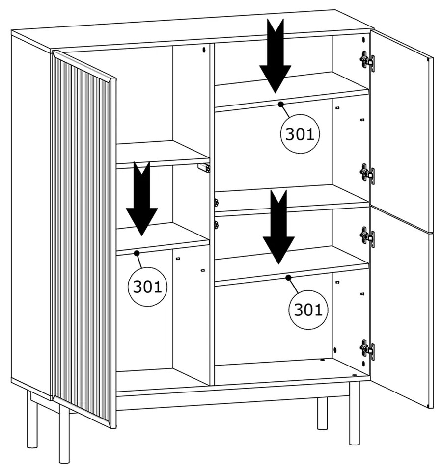 SAORI | komoda K3D | 106 cm | dub cremona