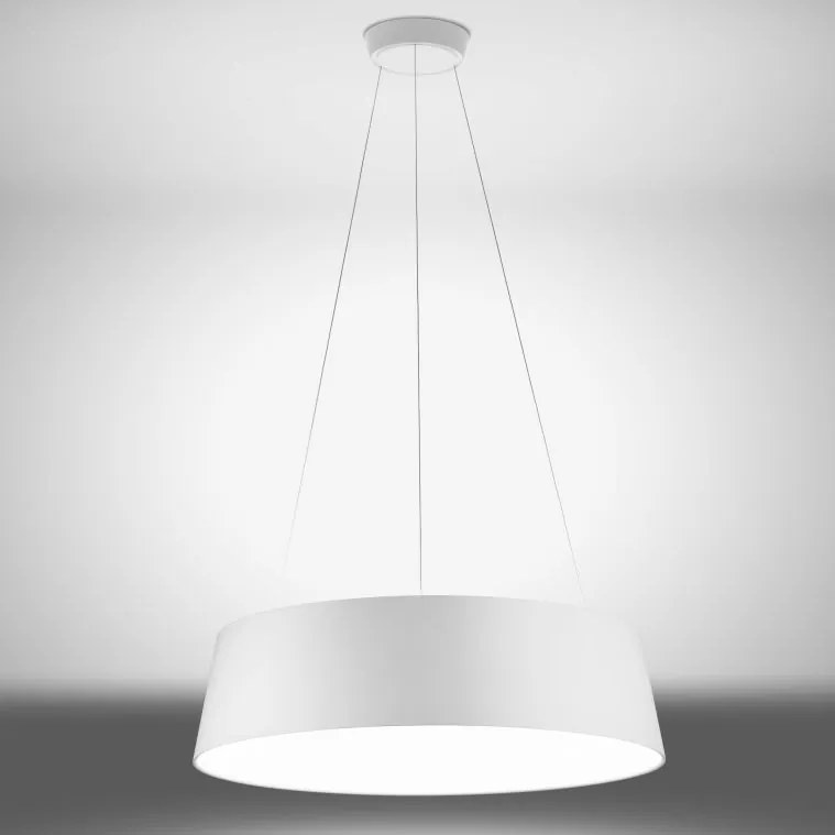 Stilnovo Oxygen_P, bílé závěsné svítidlo, 50W LED 3000K stmívatelné DALI, prům. 75cm