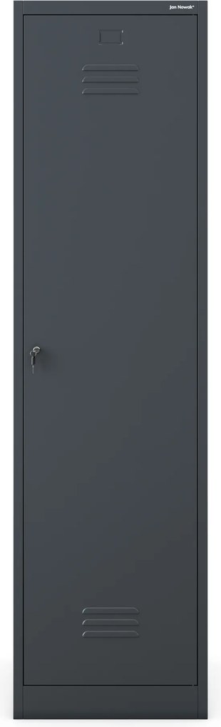 Úzká kovová úklidová skříň, antracitová, 500x1850x500 mm: AGNES