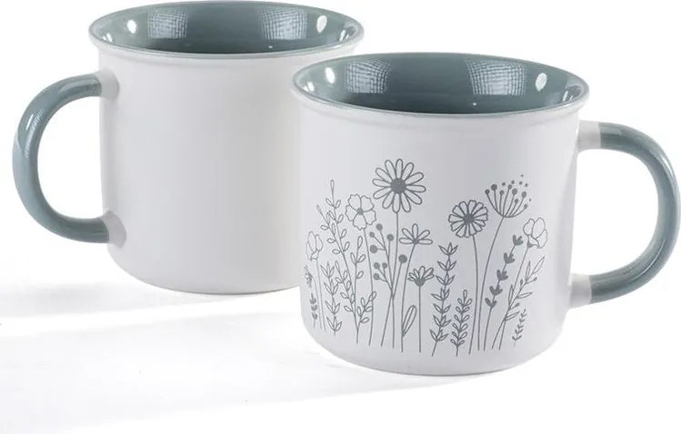 Porcelánový hrnek KVĚT zelený 400 ml