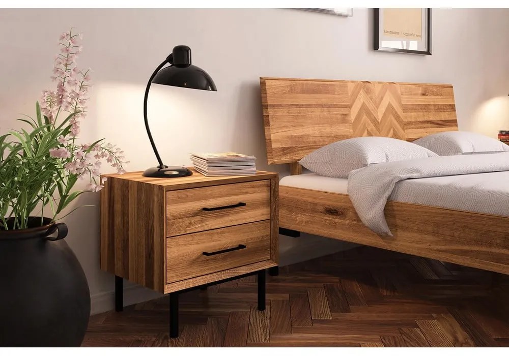 Dvoulůžková postel z dubového dřeva 180x200 cm Abies 2 - The Beds