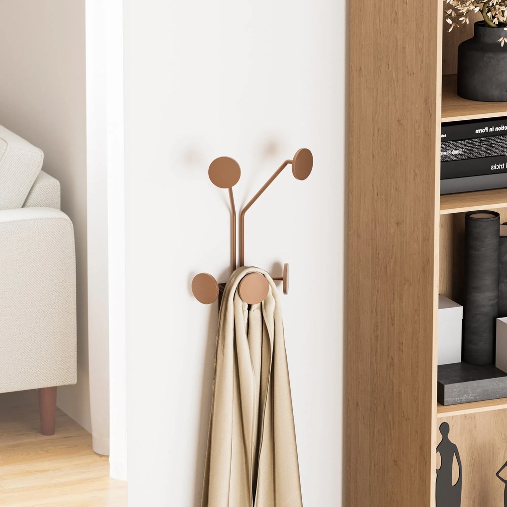Nástěnný kovový háček Giraffe 24 cm bronz
