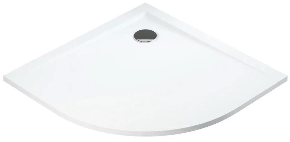 Polimat Čtvrtkruhová sprchová vanička z minerálního kompozitu Perrito HR 80x80 (90x90) Barva: Bílá, Rozměry (cm): 80x80
