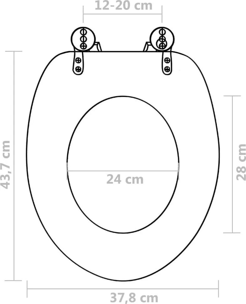 vidaXL WC prkénko s víkem z MDF potisk s motivem porcelánu [141483]