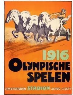 Plakát Olympic Games, Amsterdaam 1916, 30x40cm