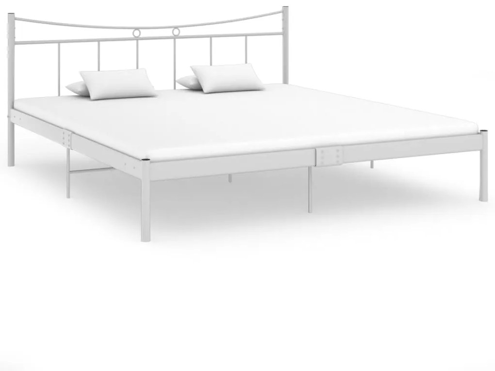 324808 vidaXL Rám postele bílý kov 180 x 200 cm