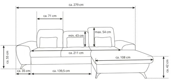 Rohová sedačka rozkládací Alta pravý roh ÚP zelená