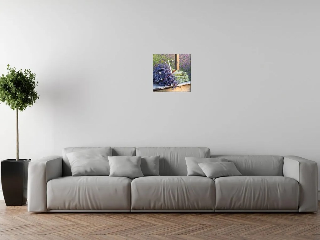 Gario Obraz s hodinami Kytice levandule Rozměry: 30 x 30 cm
