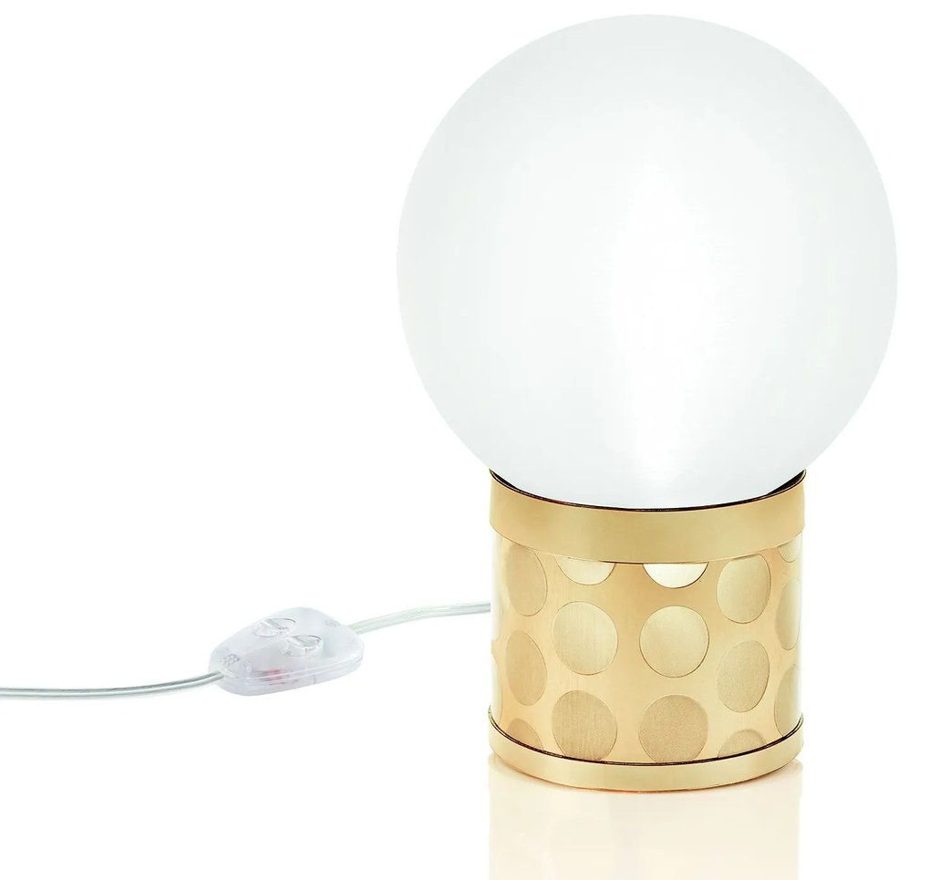 Slamp ATS87TAV0001GD000 Small Atmosfera, designová lampička se zlatou základnou, 2x12W E27, výška 29,5cm