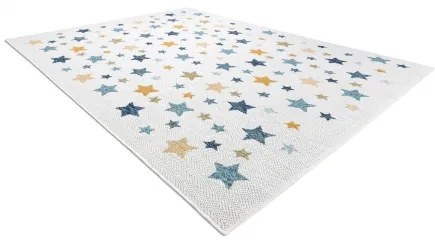 koberec SISAL COOPER Hvězdy 22260 ecru / tmavě modrá velikost 160x220 cm | krásné koberce cz
