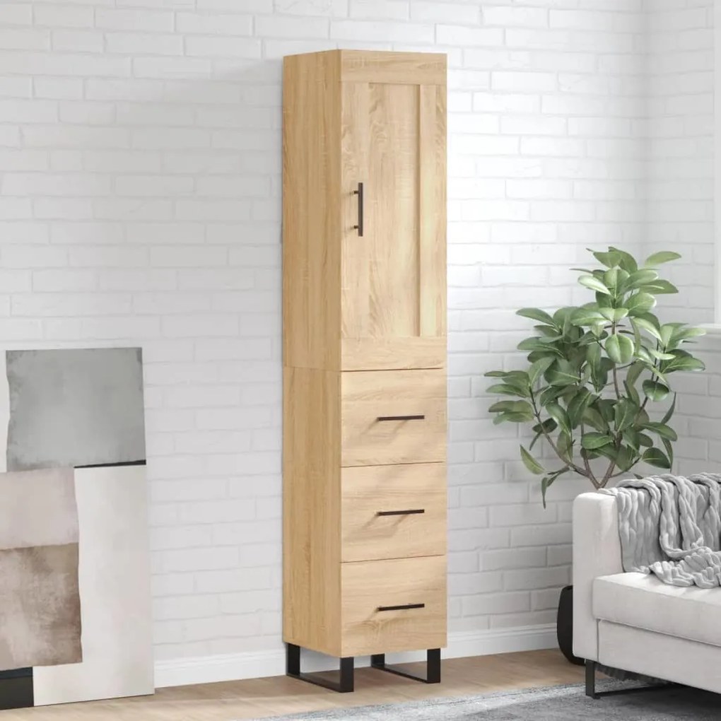 vidaXL Skříň highboard 34,5 x 34 x 180 cm kompozitní dřevo [3200222] Barva: Bílá