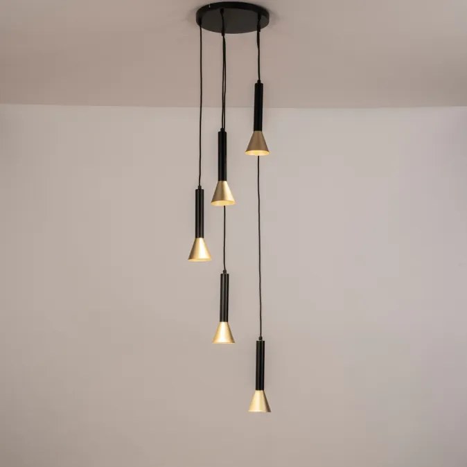 Závěsné svítidlo do obýváku Tolomeo Round Black and Gold