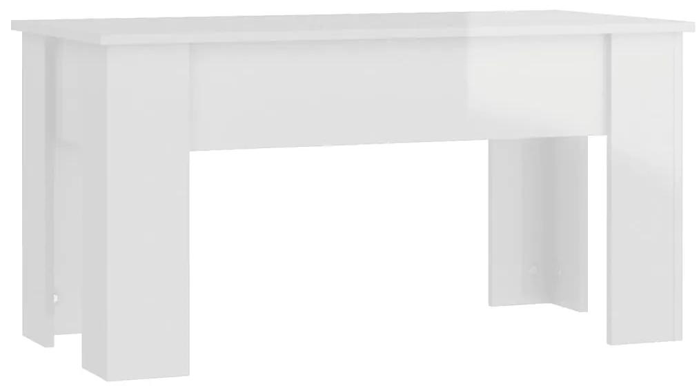 Konferenční stolek lesklý bílý 101x49x52 cm kompozitní dřevo - Default Title