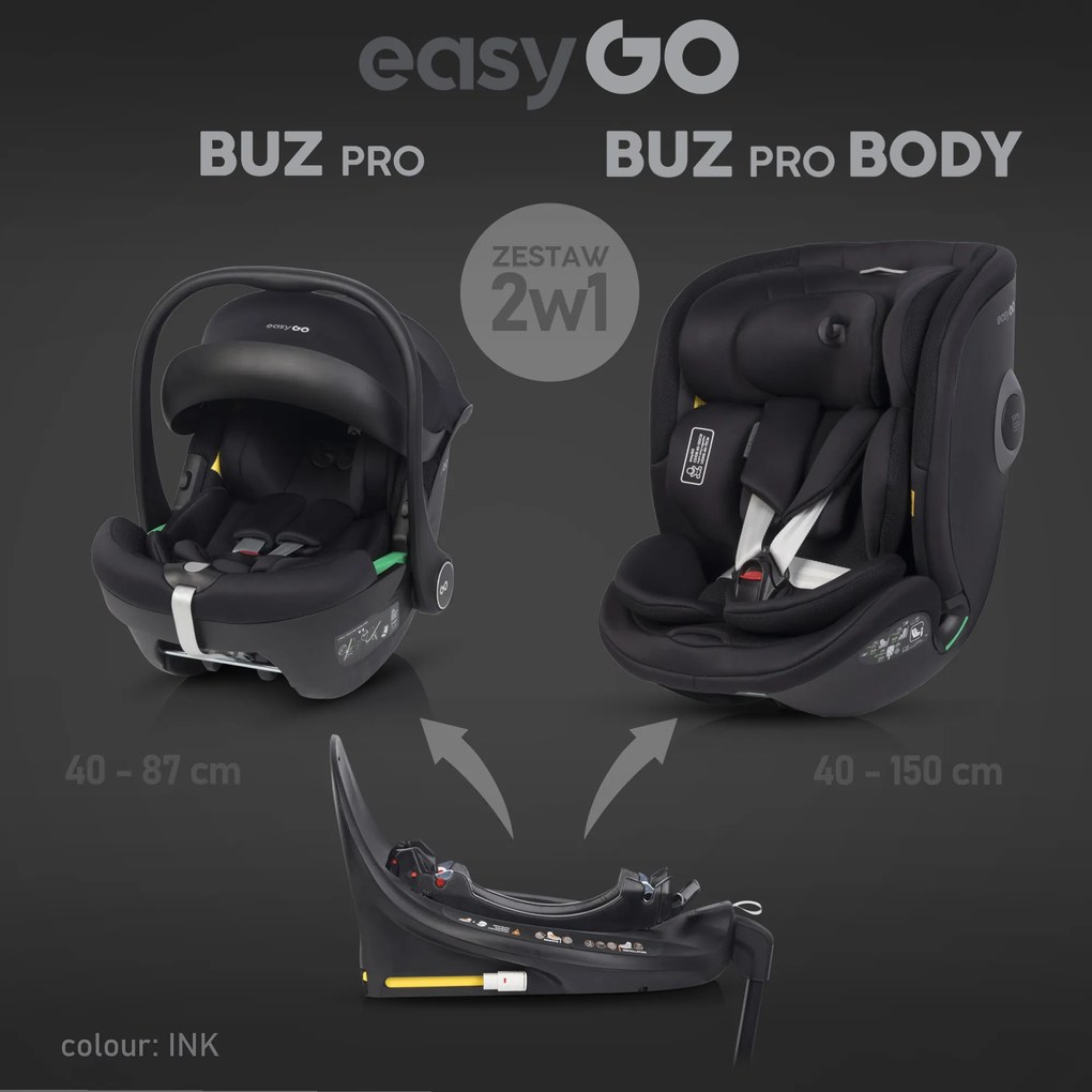 Sada autosedaček 2v1 EasyGo Buz Pro a Buz Pro Body Ink