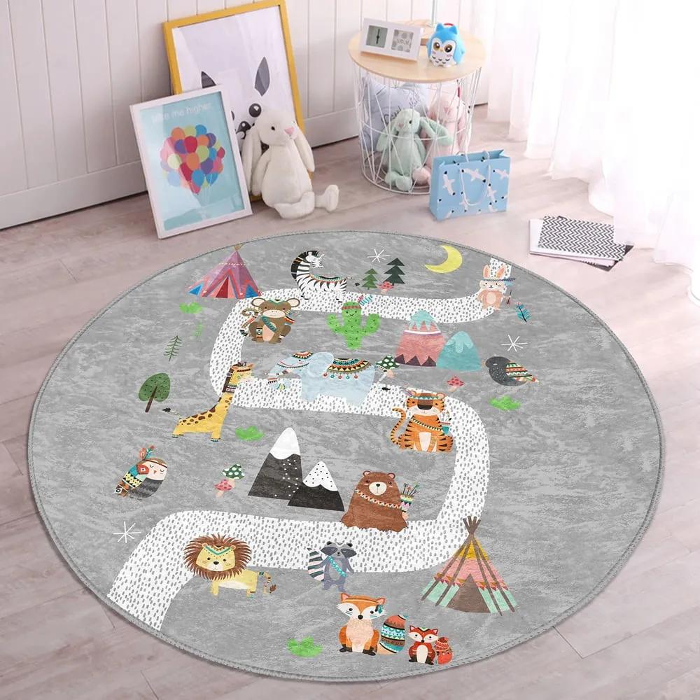 Šedý dětský koberec ø 80 cm Comfort – Mila Home