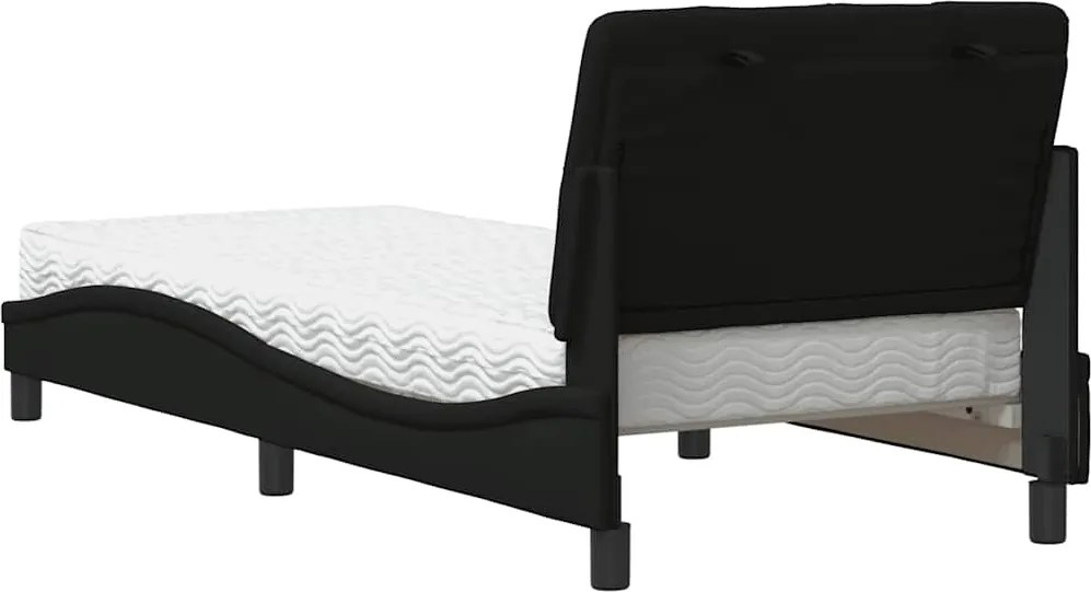 Postel s matrací černá 90 x 200 cm textil 3310715