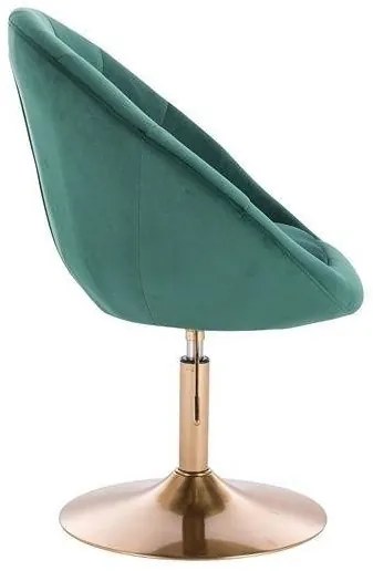 LuxuryForm DESIGN Otočné křeslo VERA VELUR na zlatém talíři - zelené