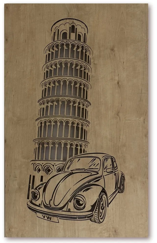 Li-Go "Volkswagen Brouk" světelný obraz 230V 80x50cm provedení povrchu: oliva