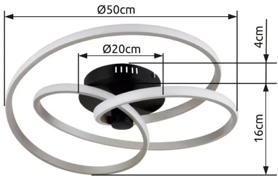 Globo 67183-40N - LED Přisazený lustr GLYXAR LED/40W/230V chrom/černá