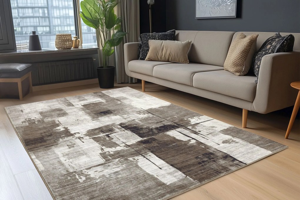 Obsession, Kusový koberec Posh 300 Taupe, 200x290, hnědá, chodba / předsíň