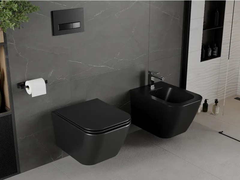 Mexen Madox, závěsný bidet 515x365x320 mm, černá matná, 35155170