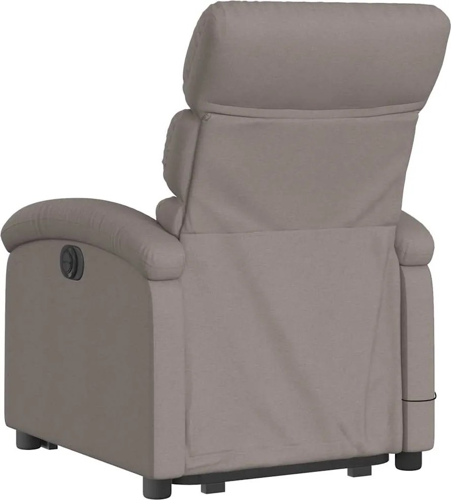 Zvedací masážní polohovací křeslo taupe textil 3203998