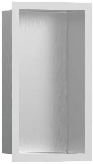Hansgrohe XtraStoris Individual - Výklenek do stěny s designovým rámem, 300x150x100 mm, kartáčovaná nerez/matná bílá 56094700