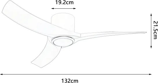 ZEVENTI - LED Stropní ventilátor ORBITO LED/24W/230V Wi-Fi Tuya černá + DO