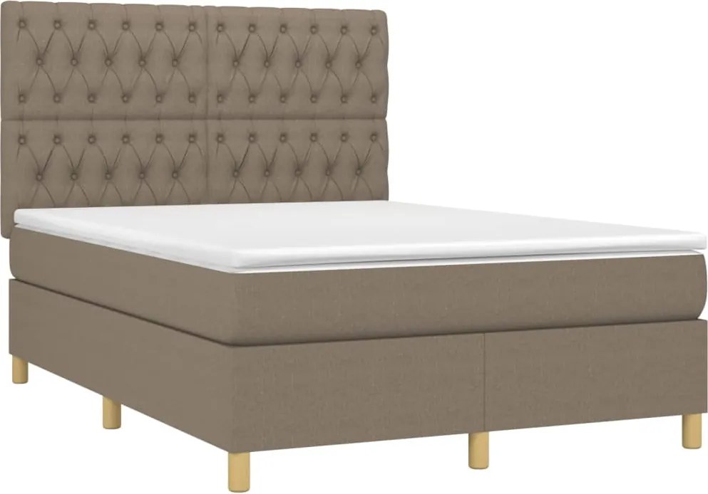 Box spring postel s matrací taupe 140x200 cm textil 3142581