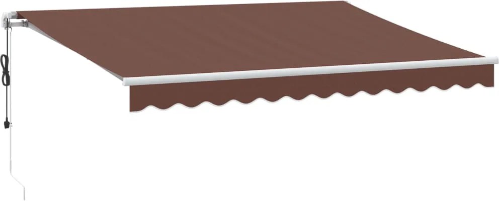 Automatická zatahovací markýza s LED hnědá 350 x 250 cm 3215378