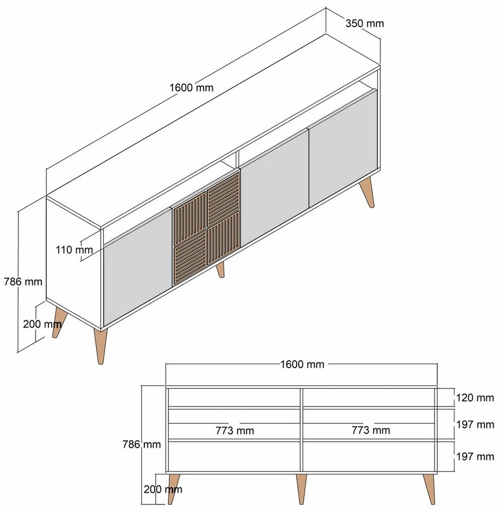 Skříňka Milan Walnut and Anthracite