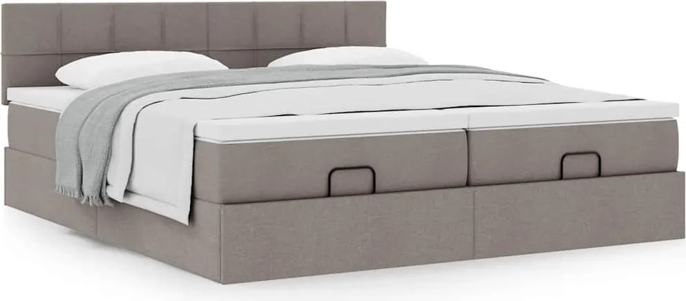 Osmanský rám postele s matrací taupe 160x200cm textil 3311991