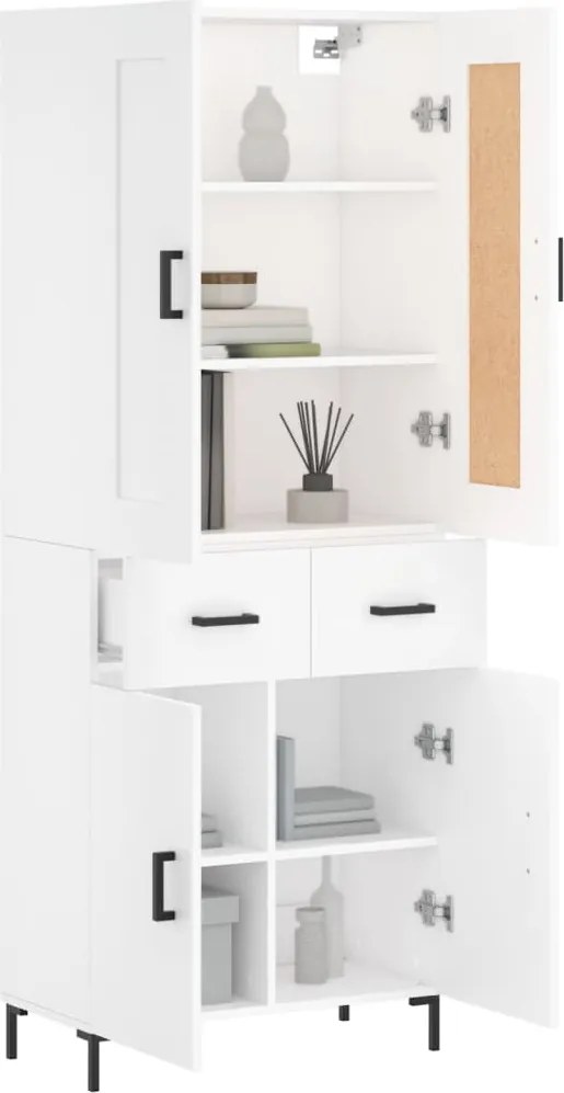 Skříň highboard bílá 69,5 x 34 x 180 cm kompozitní dřevo 3199873