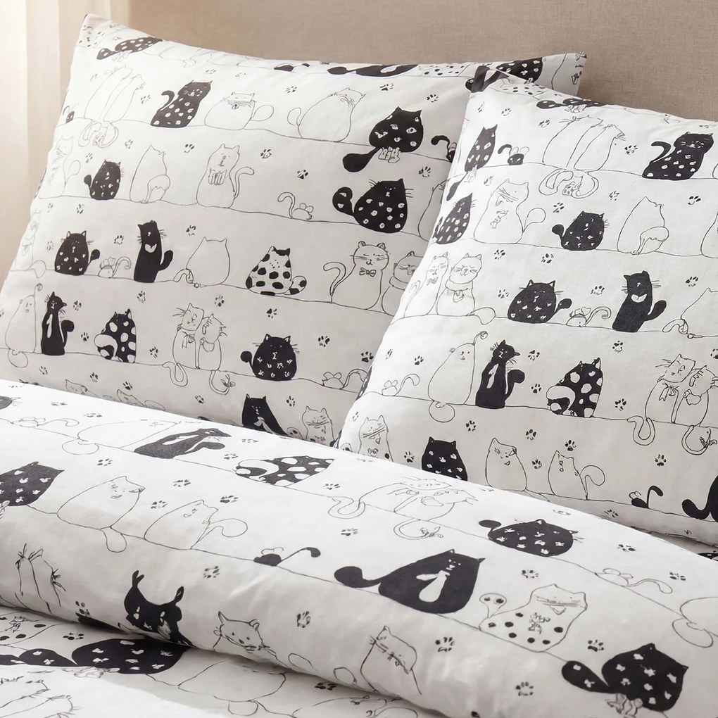 Bavlněné prodloužené povlečení Veselé kočičky Velikost: 140 x 220 + 70 x 90