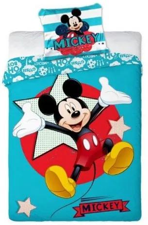 Bavlněné povlečení 140x200 - Mickey Mouse hvězda modrá Lobles