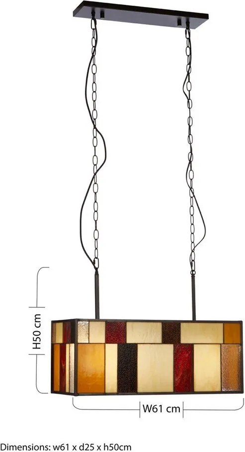 Kovové závěsné svítidlo se skleněným stínidlem Waldorf – Premier Housewares