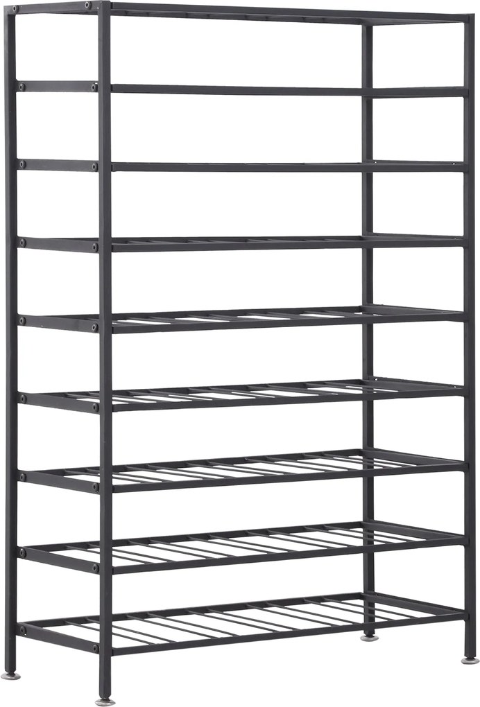 HOMCOM Stojan na víno s kapacitou 54 lahví 63D x 25Š x 91V cm černý kov | Aosom