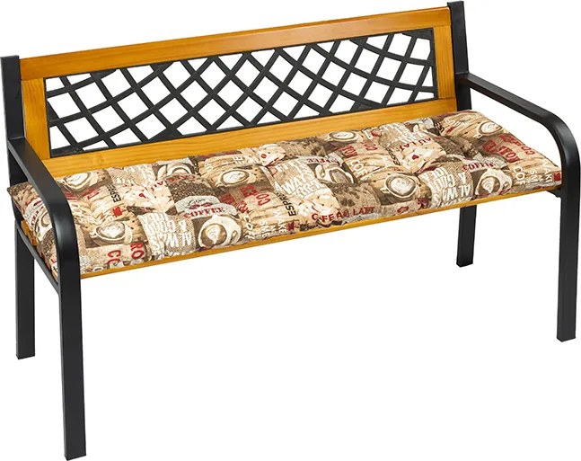 Bellatex Sedák na lavici prošívaný Hnědá,Červená 40x140 cm