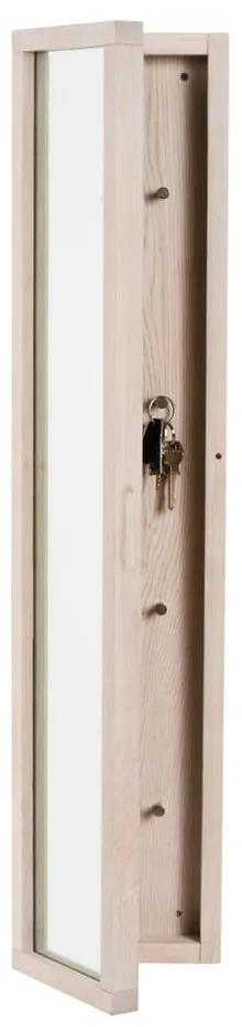Matně lakovaná dubová skříňka na klíče se zrcadlem Rowico Sol