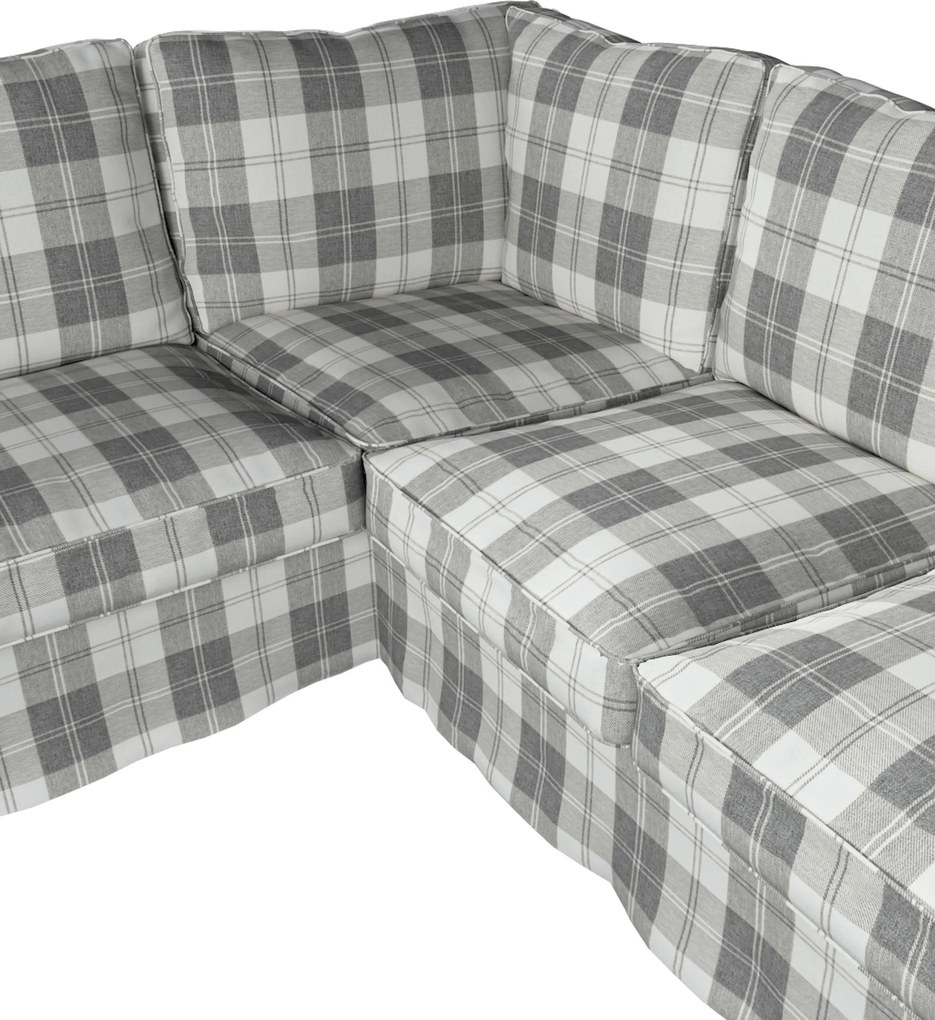 Potah na pohovku IKEA  Ektorp rohová barva šedá látka pletený vzor, vzorované
