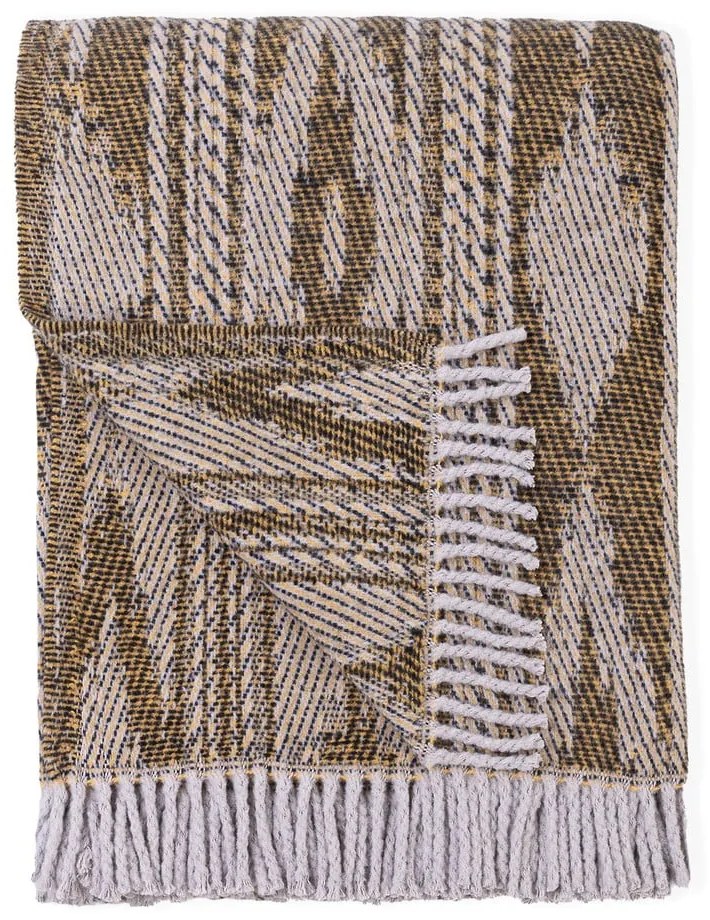 Světle hnědý pléd s podílem bavlny Euromant Zanzibar, 140 x 180 cm