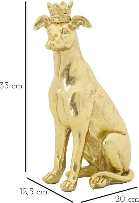 Dekorativní soška Dog 33 cm zlatá