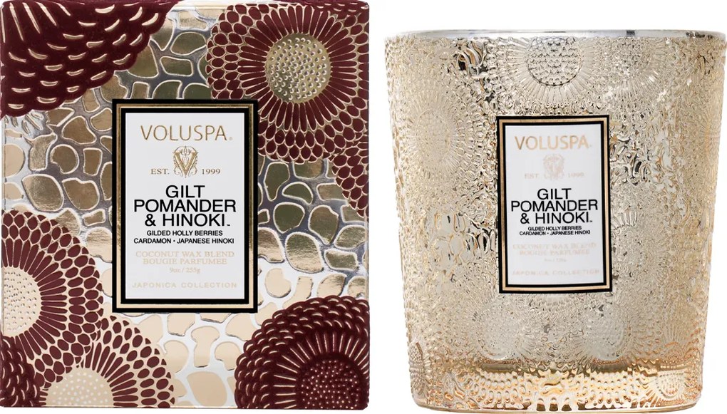 Voluspa svíčka Gilt Pomander & Hinoki, 255 g