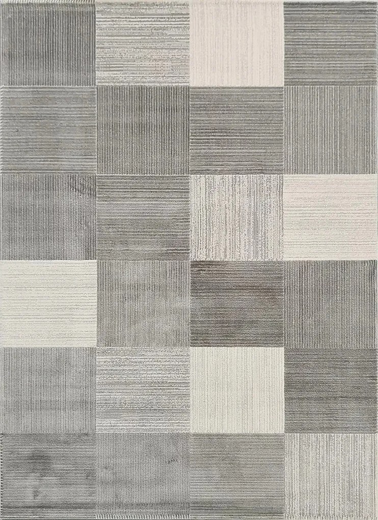 Berfin Dywany, Kusový koberec Vals 8002 Grey, 200x290, šedá, obývací pokoj
