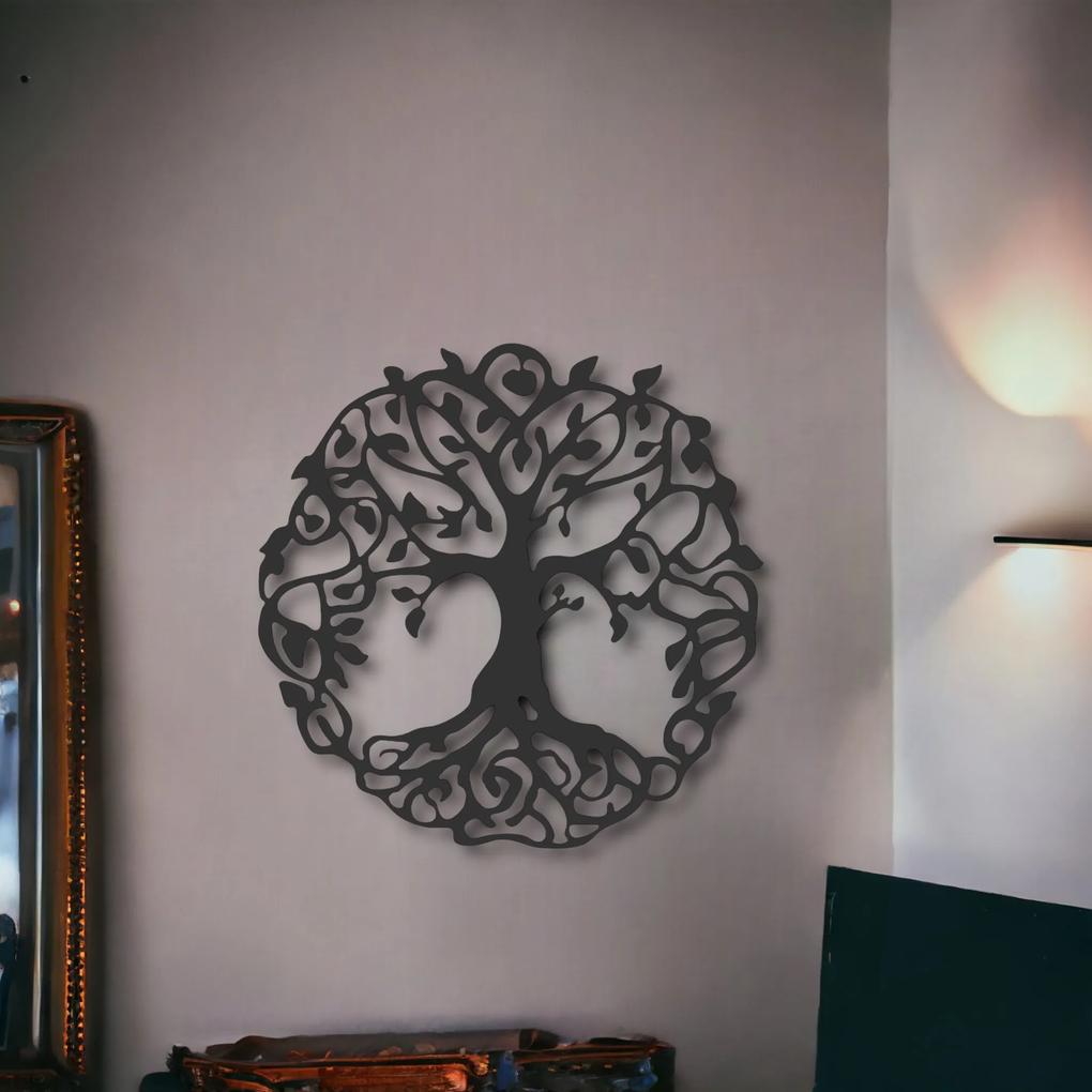 Strom života 1 - kovový obraz na zeď Velikost: 100cm, Barva: Black