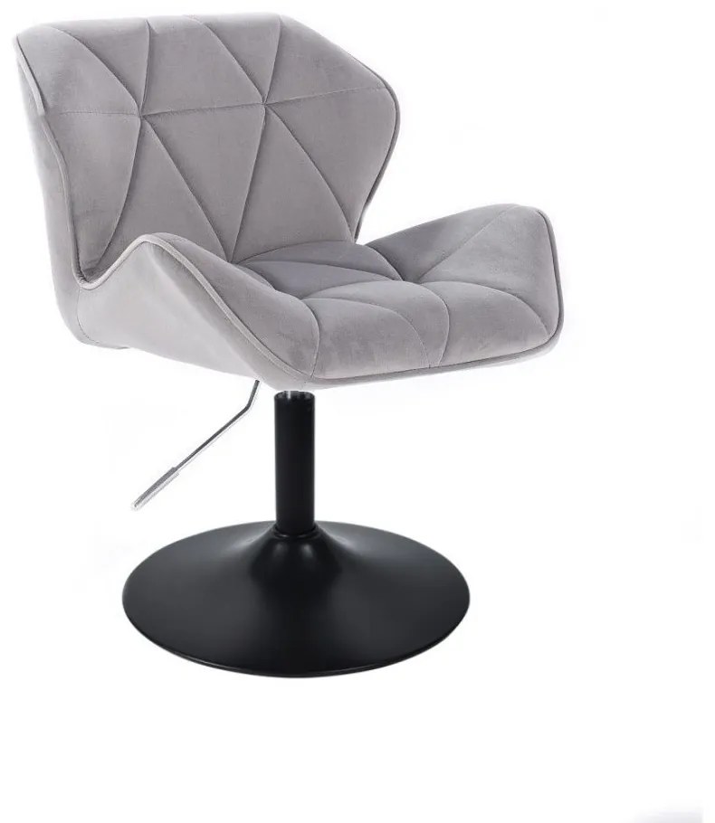 LuxuryForm DESIGN Otočná židle MILANO VELUR na černém talíři - světle šedá