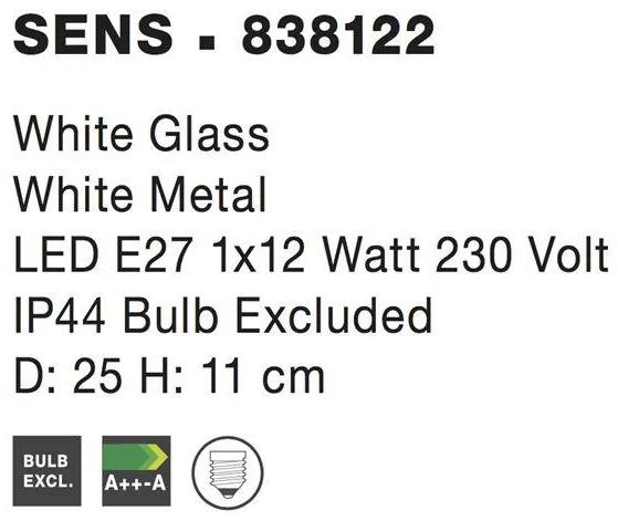 Nova Luce Stropní svítidlo SENS, 25cm, E27 1x12W Barva: Čiré sklo
