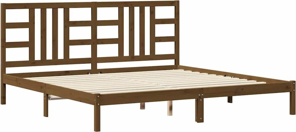 Rám postele medově hnědý masivní dřevo 200 x 200 cm 3105428