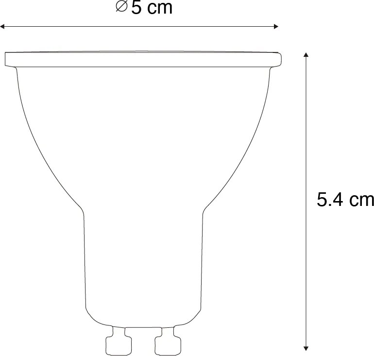 Sada chytrých stmívatelných LED žárovek GU10 4,7 W 400 lm 2700 K–6500 K včetně Zigbee Smart Hub