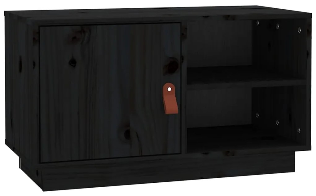 818239 vidaXL TV skříňka černá 70 x 34 x 40 cm masivní borové dřevo